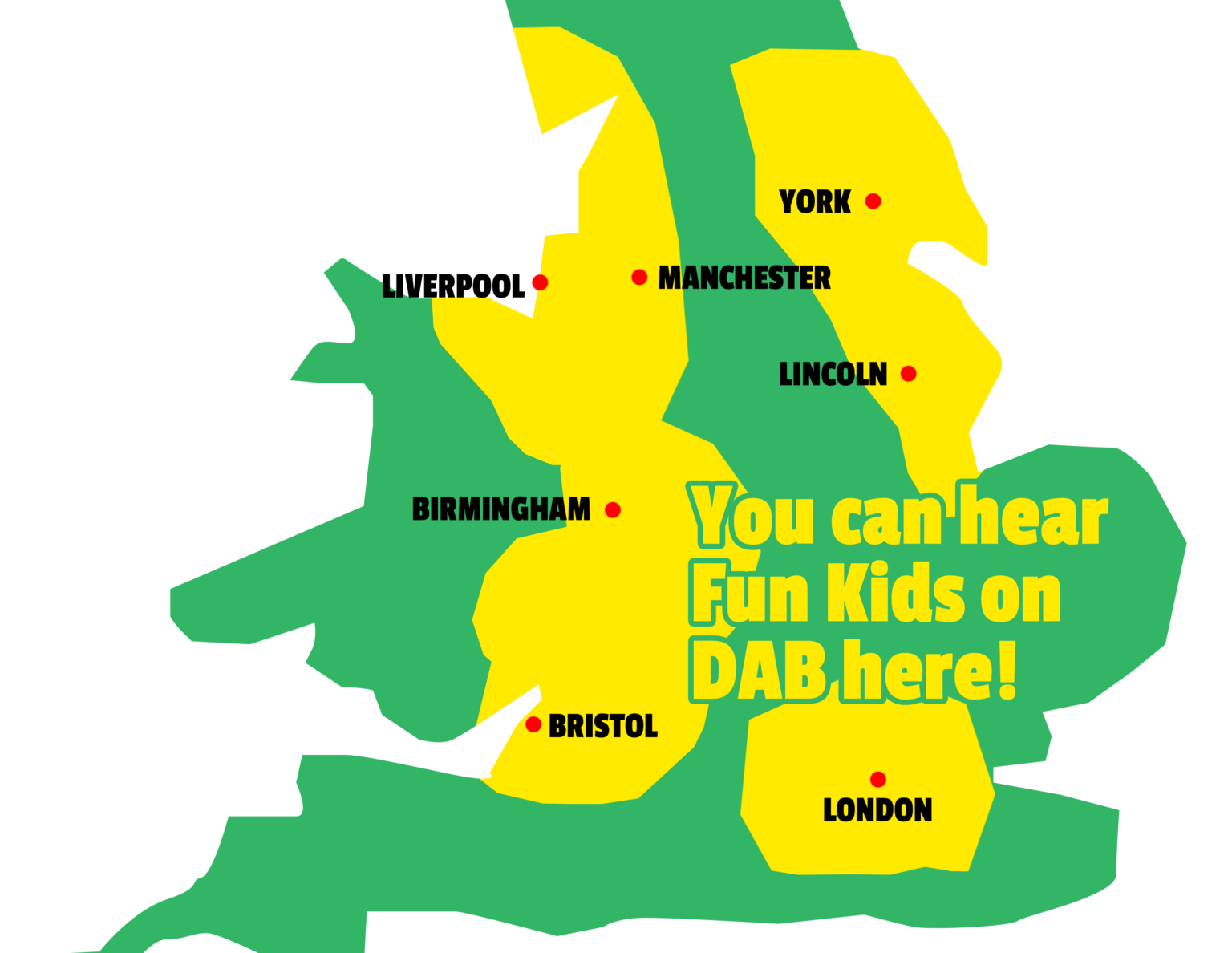 Fun Kids DAB coverage - Fun Kids - the UK's children's radio station